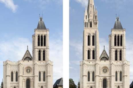 Reconstruction of the tower and north spire of Saint-Denis cathedral ...